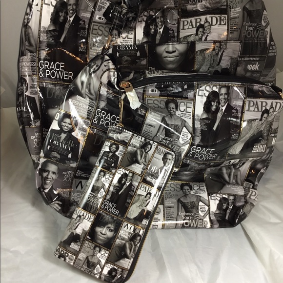 Bags | 4 In 1 Black And White Magazine Cover Tote Bags | Poshmark